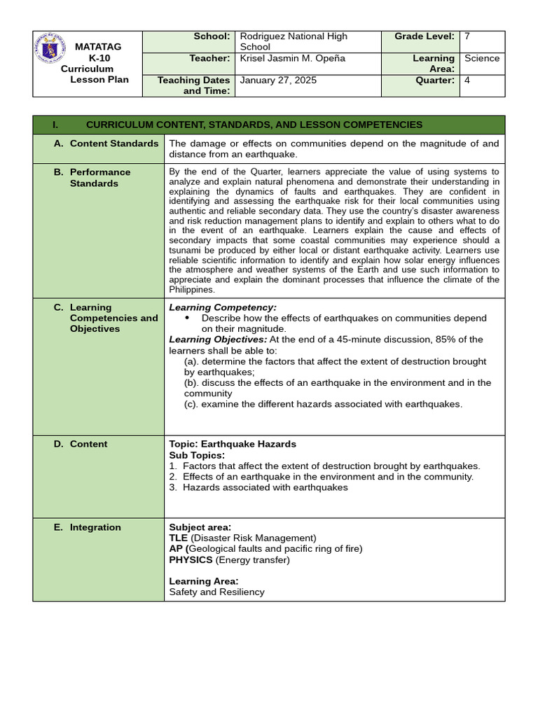 DLP - Earthquake Hazard and Tsunami | PDF | Earthquakes | Tsunami