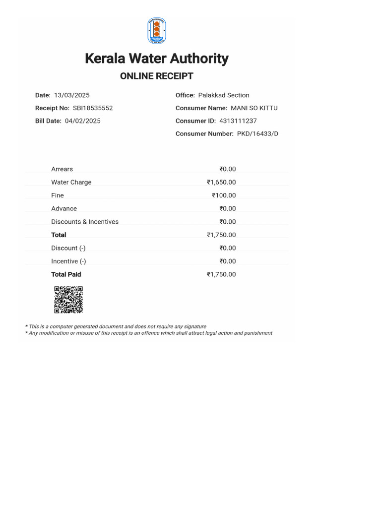 Kwa Receipt | PDF