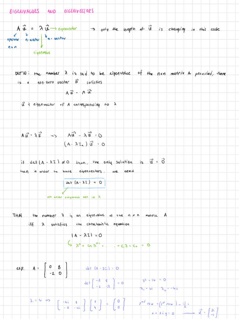Eigenvallies and Eigenvectors | PDF | Eigenvalues And Eigenvectors | Matrix (Mathematics)