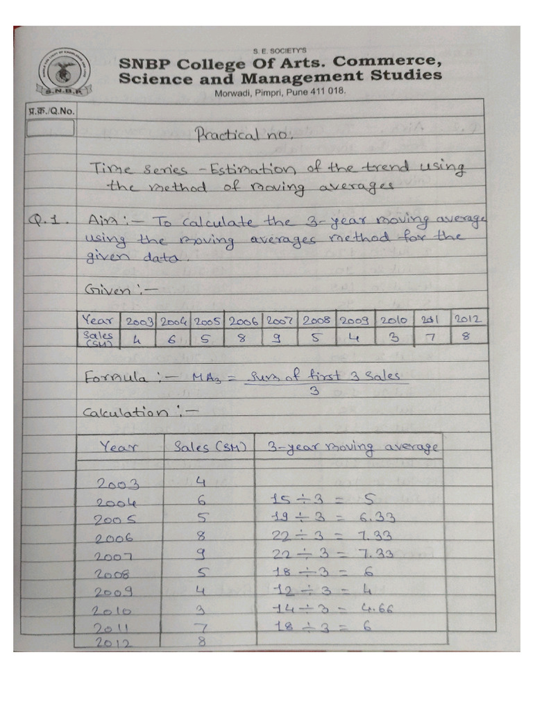 Method of Moving Avarage | PDF