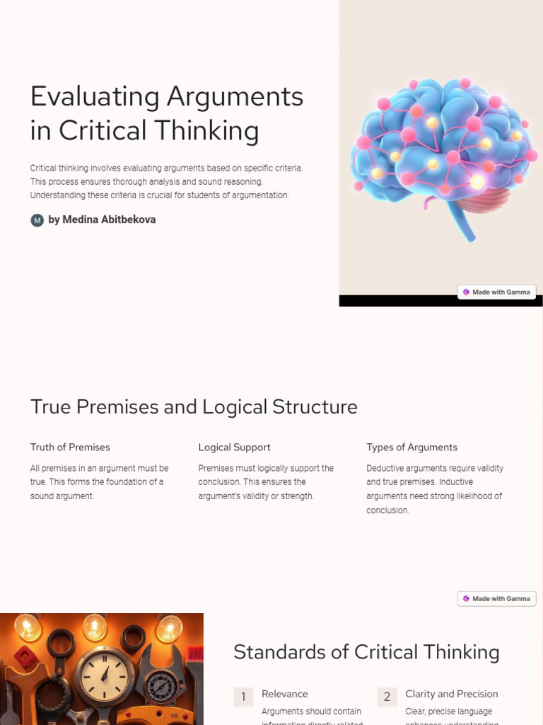Evaluating Arguments in Critical Thinking | PDF | Argument | Critical Thinking