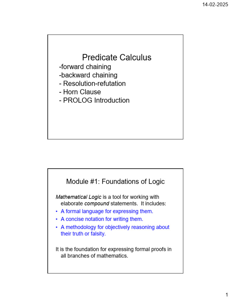 Five Predicate Logic Refresher | PDF | First Order Logic | Logic