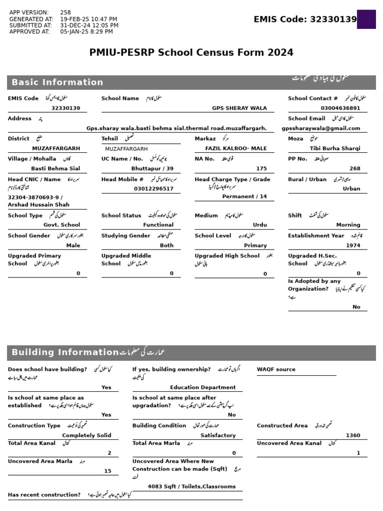 Census of School | PDF
