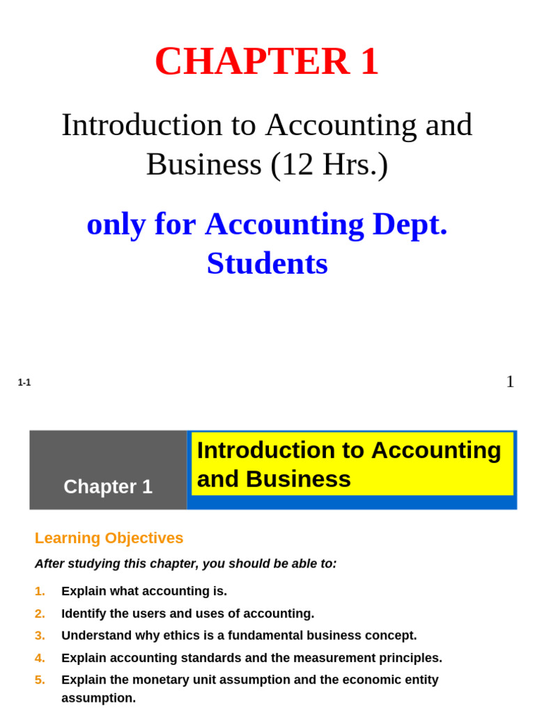 FA I Chapter 1 For Accounting Dept Accounting in Action Final Updated | PDF
