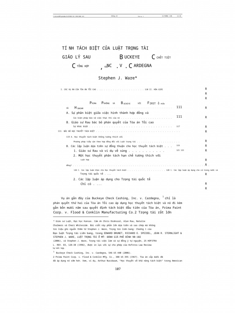 Arbitration Laws Separability Doctrine After Buckeye Check Cashi | PDF