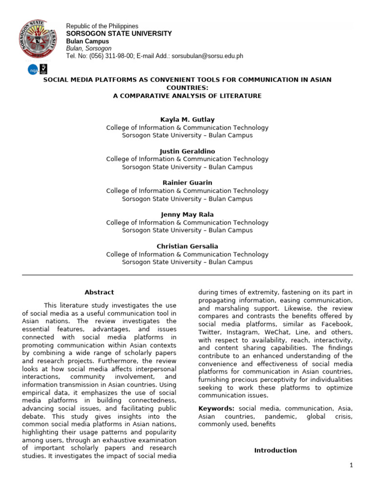 Contemp Research Group 8 | PDF | Social Media | Popular Culture & Media ...