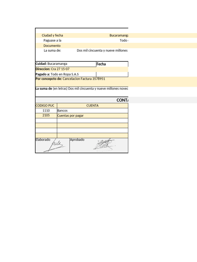 Cheque Comprobante de Egreso | PDF