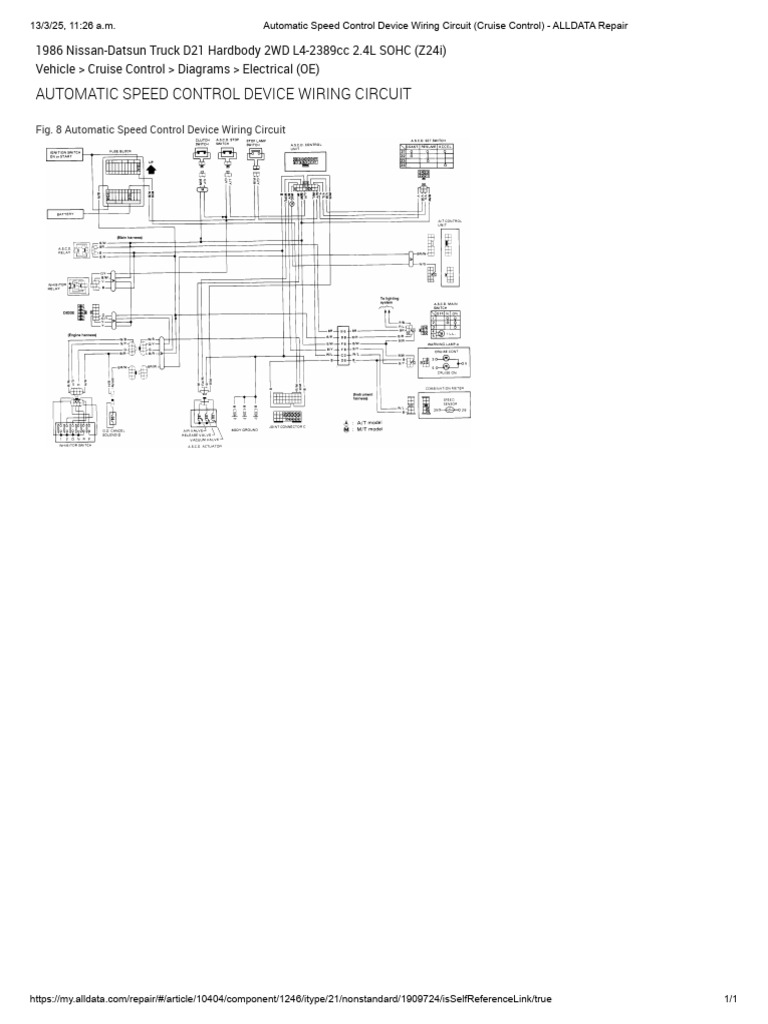 Automatic Speed Control Device Wiring Circuit (Cruise Control ...