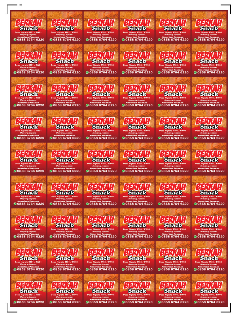 Berkah Snack - Stiker Cromo - 2X | PDF