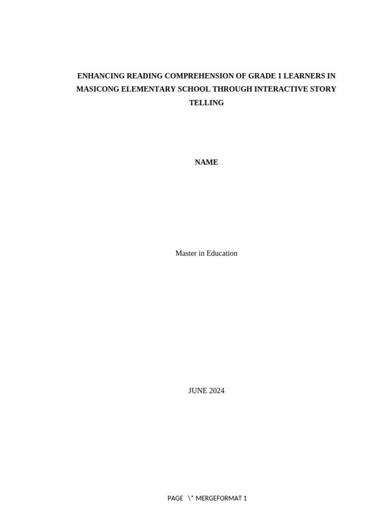 Interactive Storytelling for Grade 1 Learners | PDF | Storytelling ...