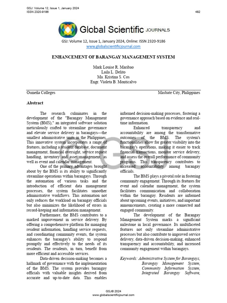 Enhancement of Barangay Management System | PDF | Usability | System