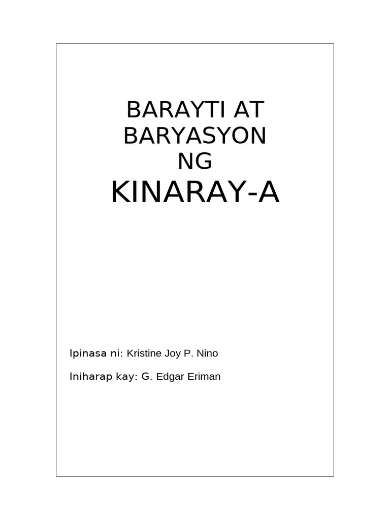 Kinaray A | PDF