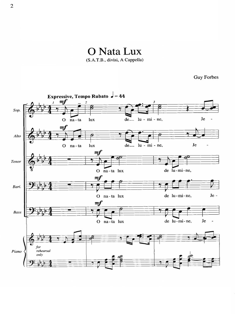 Guy Forbes O Nata Lux | PDF