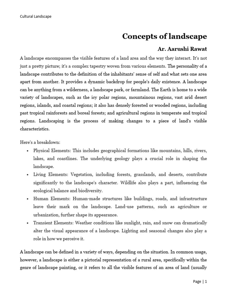 Concepts of Landscape by Aarushi Rawat | PDF | Landscape | Geomorphology
