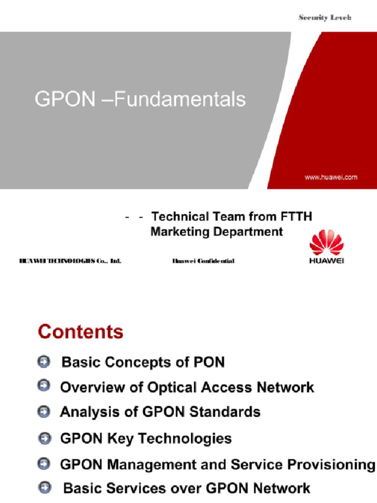 Gpon Fundamentals 66821115 | PDF