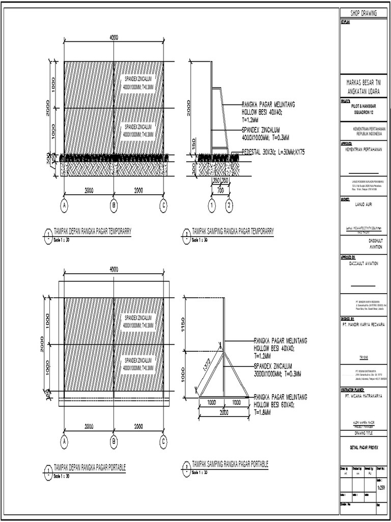 Detail Pagar Proyek (Rev.1) | PDF
