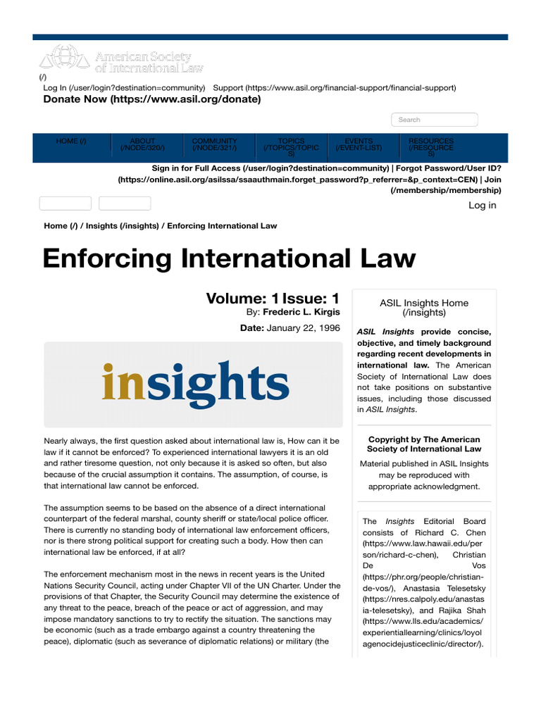 Enforcing International Law Explained | PDF | United Nations Security ...