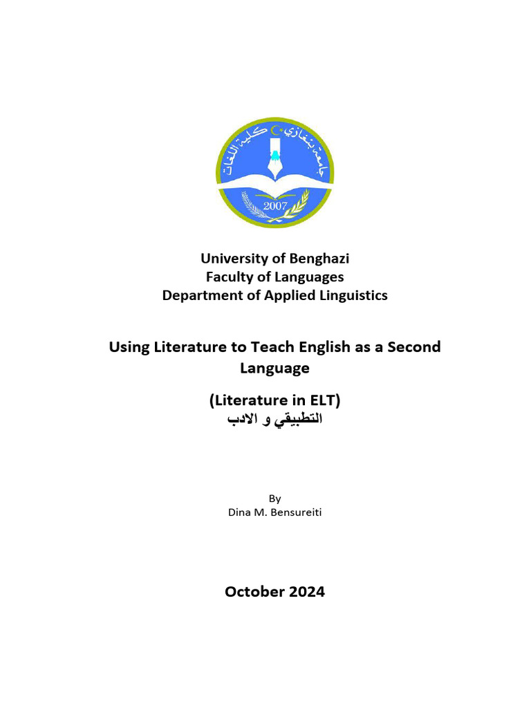 FULL BOOK Literature in ELT Coursebook تطبيقي و ادب | PDF | English As ...