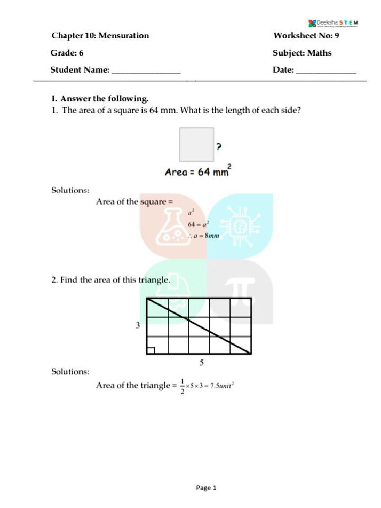Mensuration. 2B Solutions | PDF | Area | Length