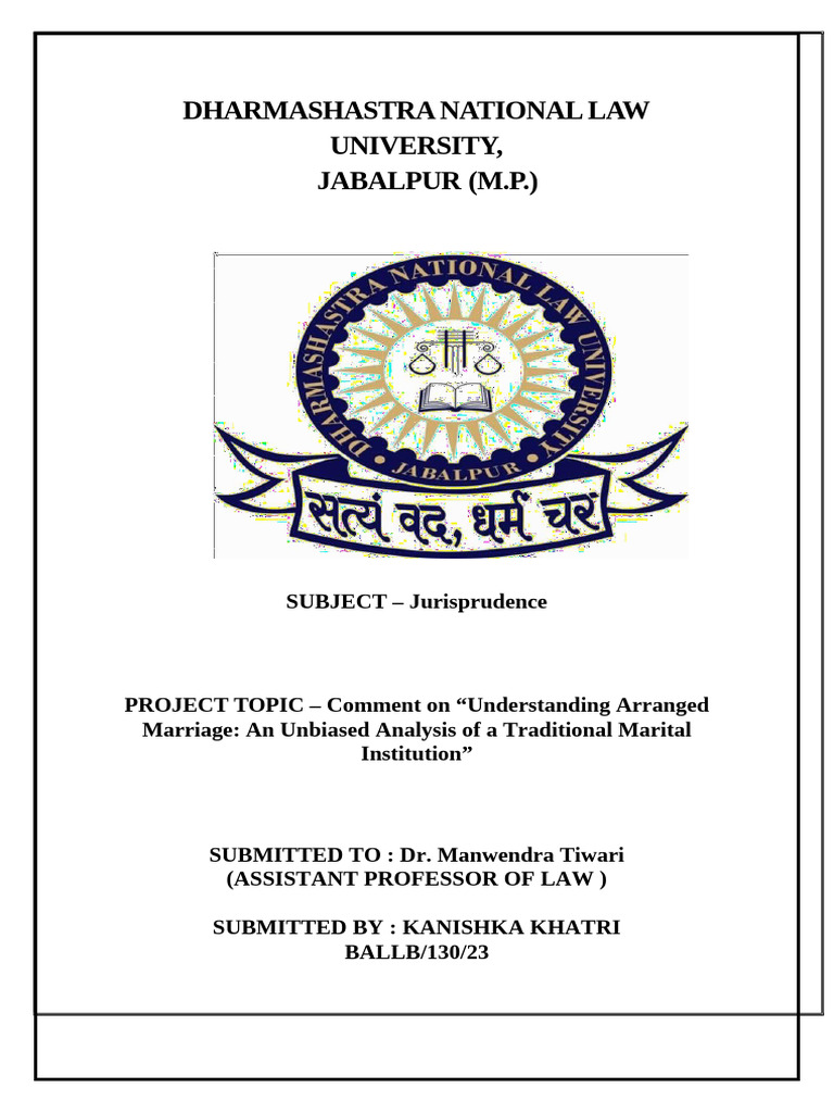 Juris Sem 4 Project Final | PDF | Marriage | Family