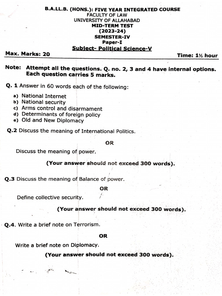 PYQ IV Mid Sem | PDF