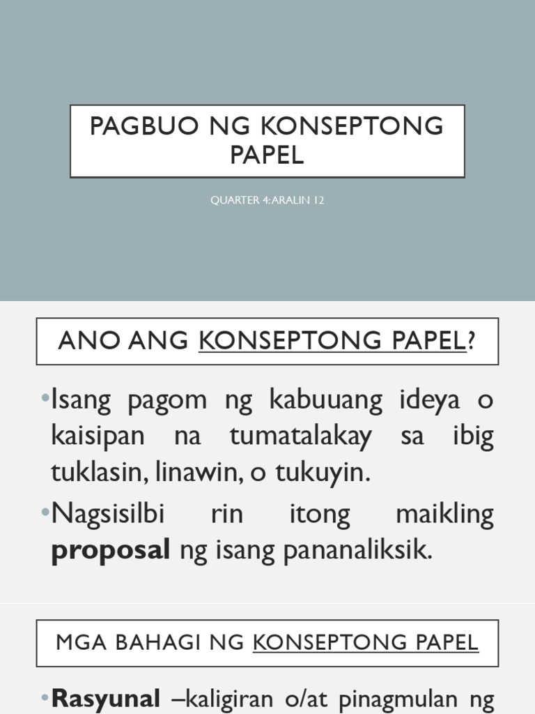 Q4a12 Pagbuo NG Konseptong Papel | PDF