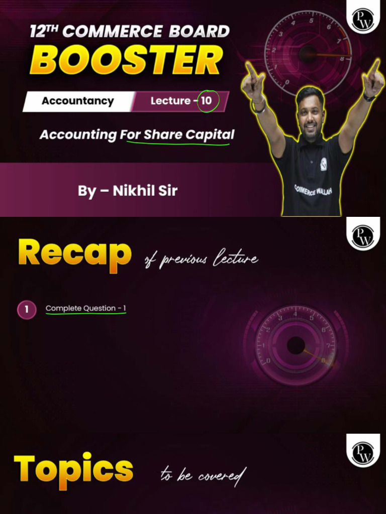 Accounting For Share Capital 10 - Classnotes | PDF