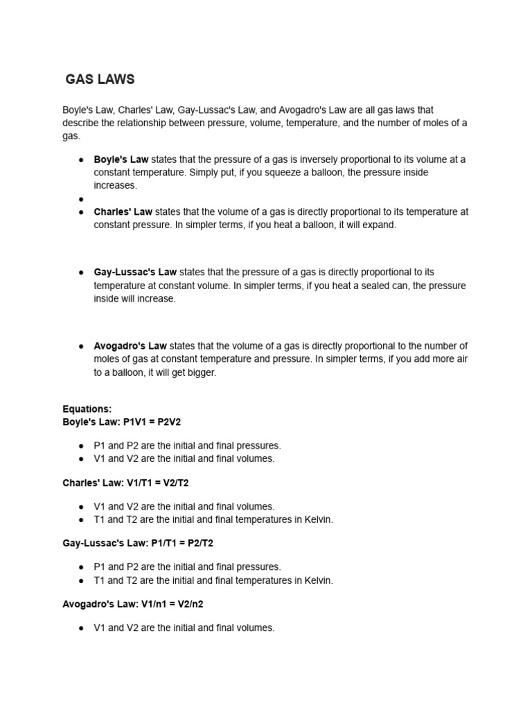 Gas Laws | PDF | Gases | Underwater Diving