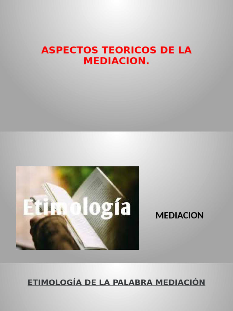 Aspectos Teoricos de La Mediacion | PDF | Mediación