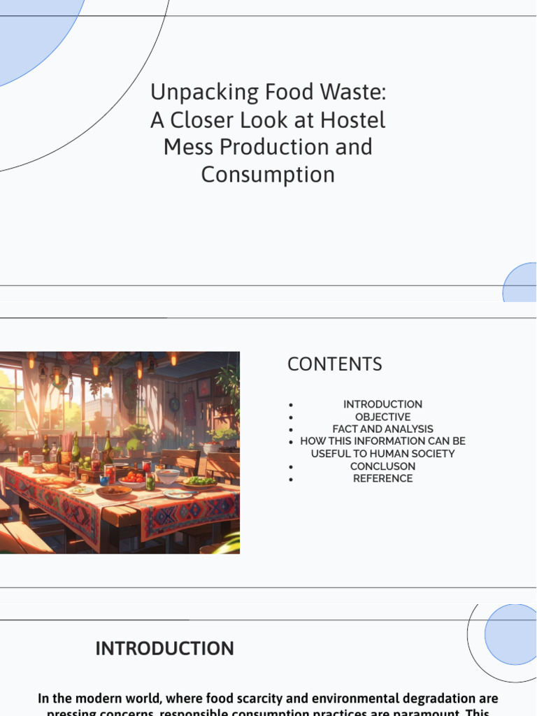 Slidesgo Unpacking Food Waste A Closer Look at Hostel Mess Production and Consumption ...
