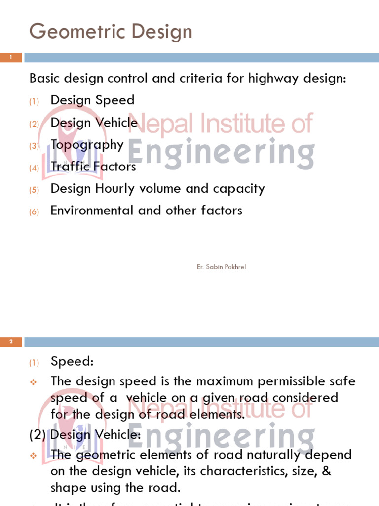 License 9.2 Geometric Design of Highway (A) - Watermark | PDF | Lane | Road