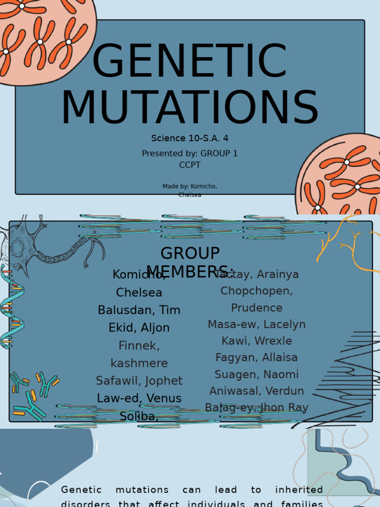 Genetic Mutations Science Presentation in Blue Orange Flat Graphic ...