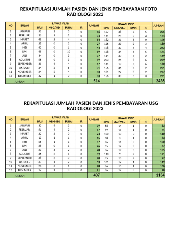 Rekapitulasi Data Pasien 2023 | PDF