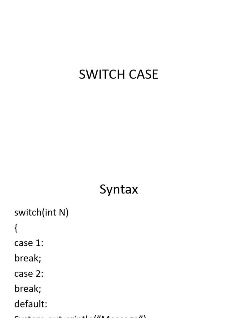 Switch Case Programming Examples | PDF