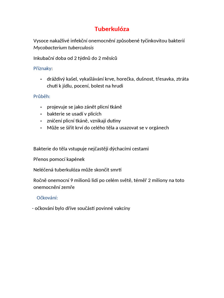 Tuberkulóza Martínková | PDF