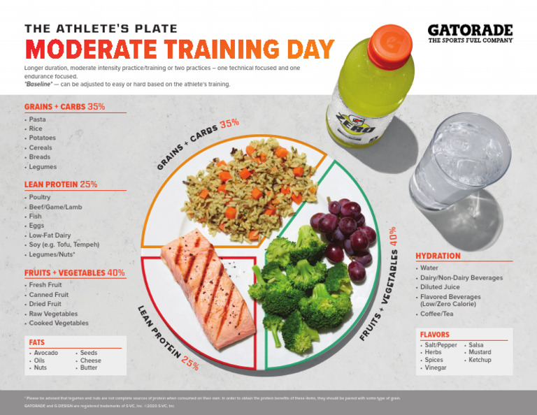 Athletes Plate Moderate Training Day | PDF | Vegetables | Fruit