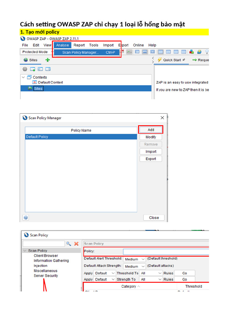 OWASP ZAP - Cách Config Scan Rule | PDF