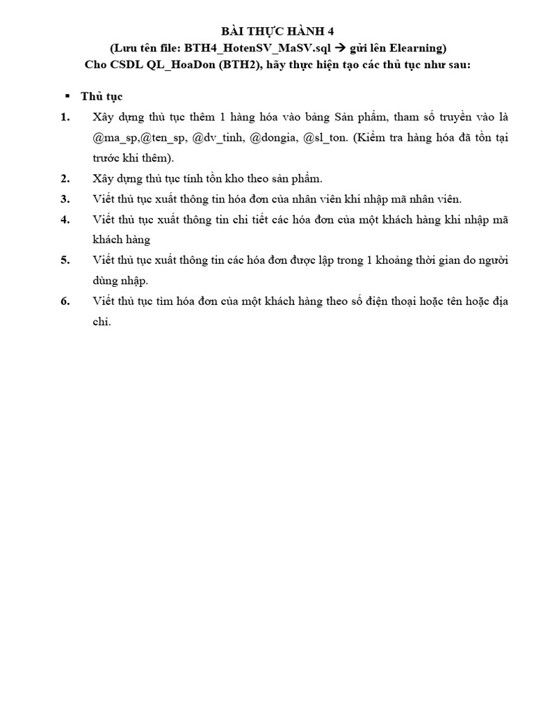 TH4.1 - Thủ Tục | PDF