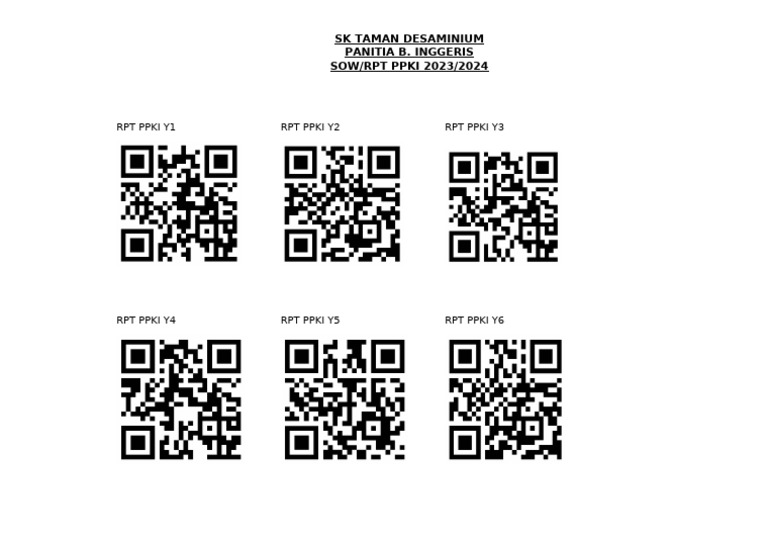 QR RPT Ppki Y1-6 | PDF