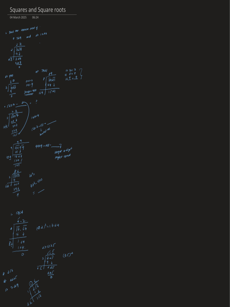 Squares and Square Roots | PDF