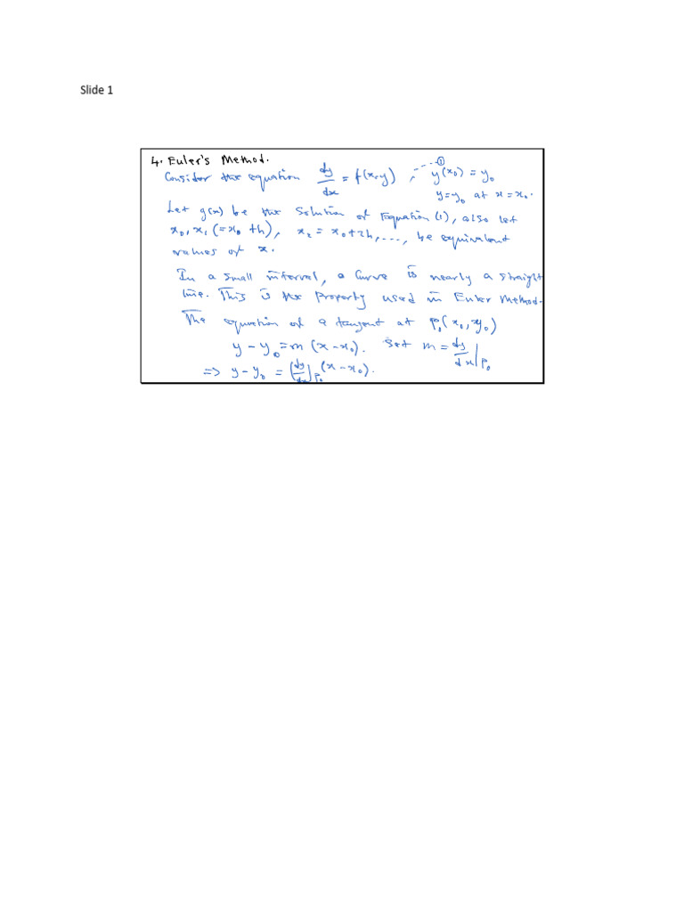 Lecture 4 & 5 Euler's and Modified Euler's Method | PDF