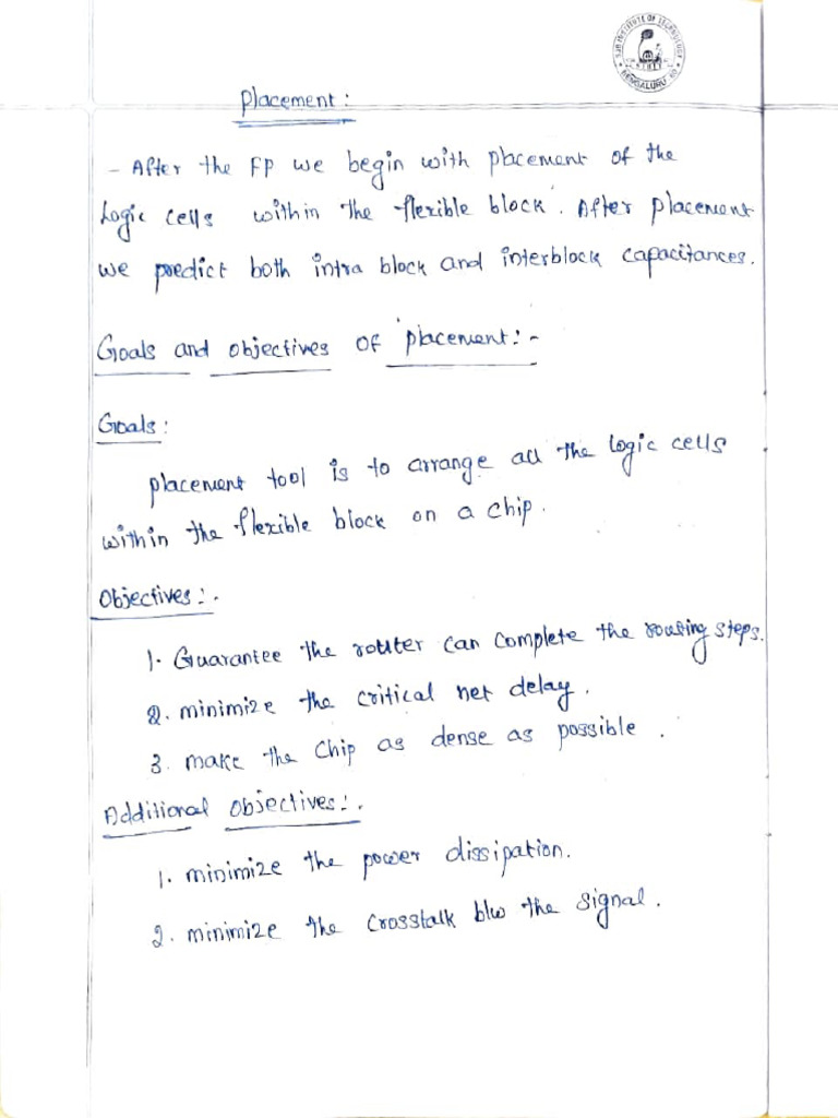 Placement Notes | PDF