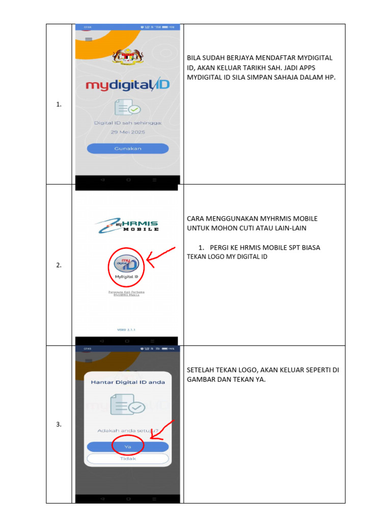 Cara Menggunakan Hrmis Mobile | PDF