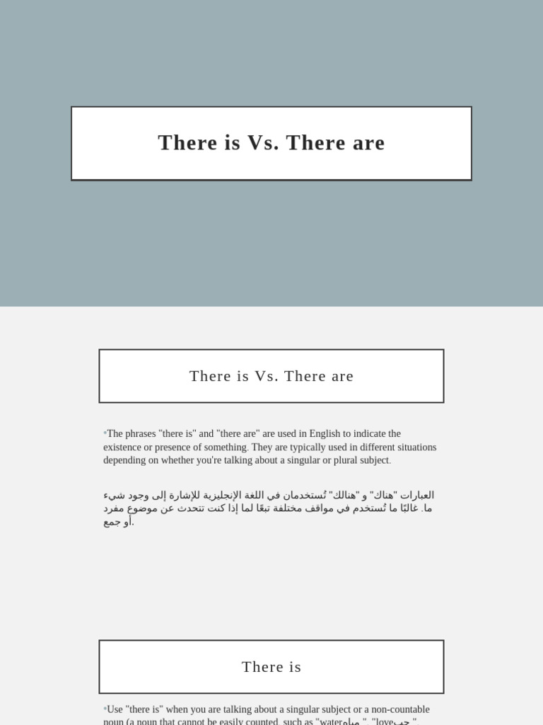 Understanding "There Is" vs "There Are" | PDF | Plural | Grammatical Number