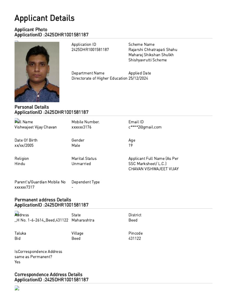 Shishyavrutti Scholarship Application 2024 | PDF