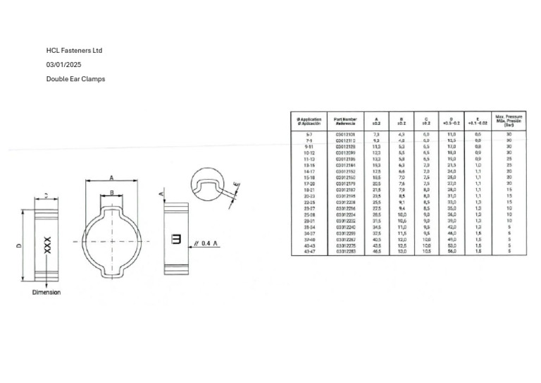 Double Ear Clamps - Jan 2025 | PDF