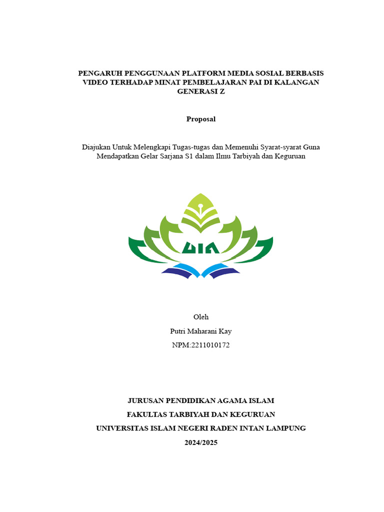 Proposal Bab 1-3 Kay | PDF