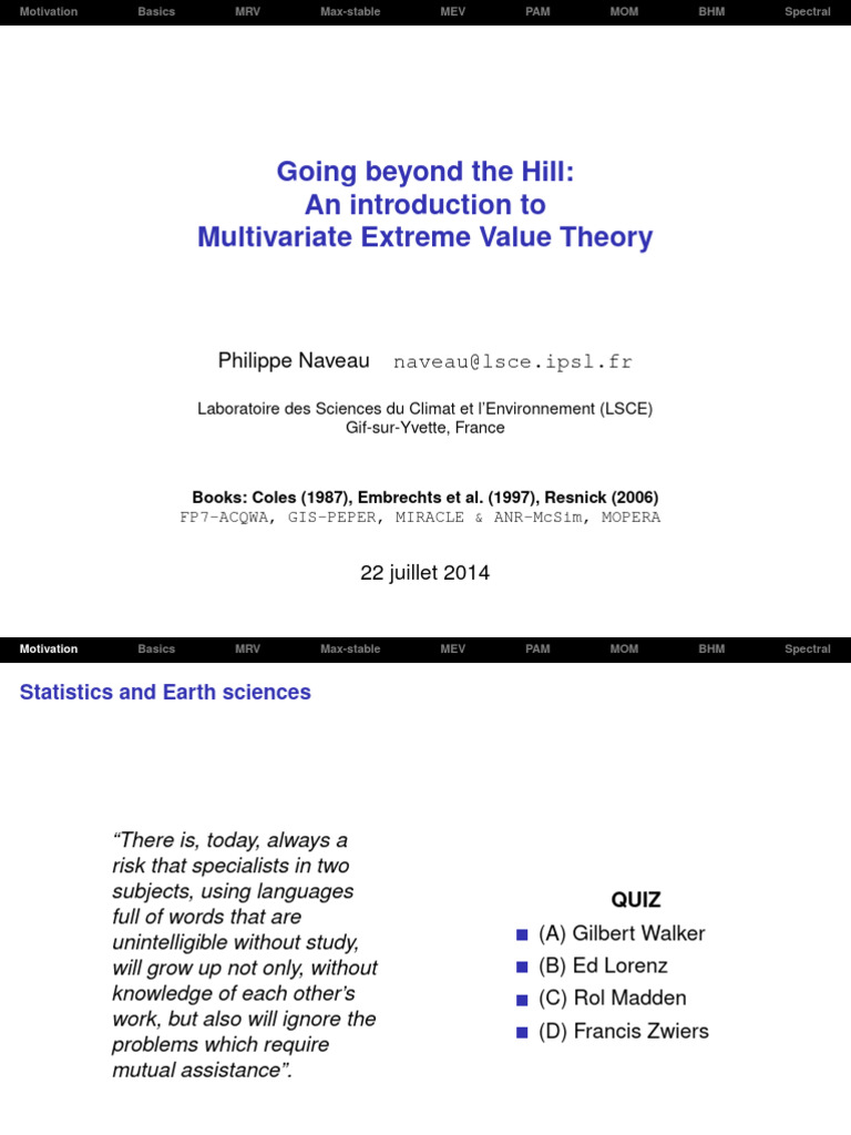 Naveau Evt | PDF | Applied Mathematics | Probability Theory