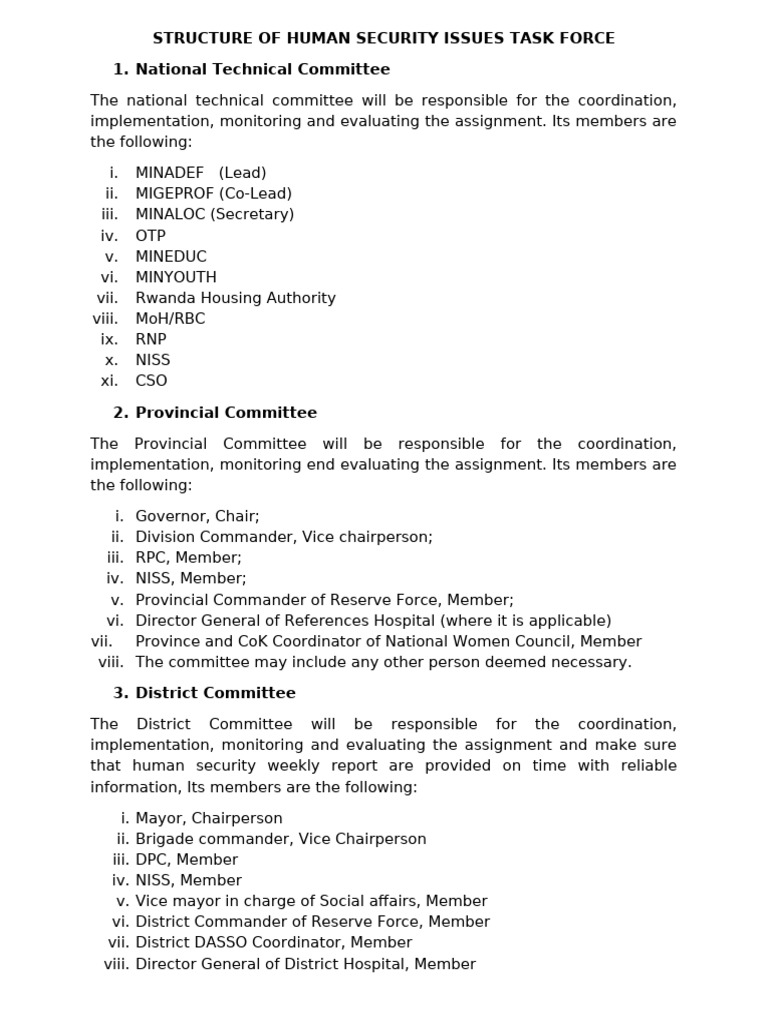 STRUCTURE OF HUMAN SECURITY ISSUES TASK FORCE-1 (2) | PDF | Vietnam War ...