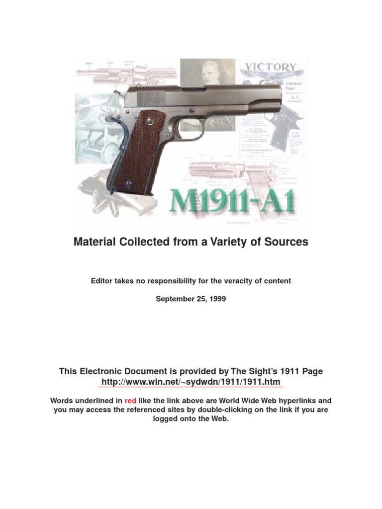 M 1911 A 1 | PDF | Handgun | Trigger (Firearms)